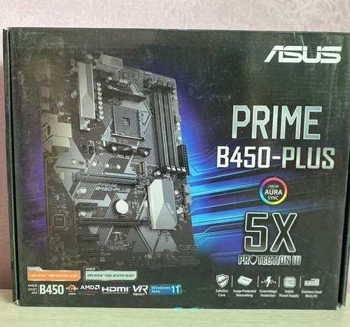 Новая материнская плата asus prime b450-plus