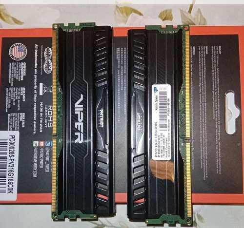 Оперативная память Patriot ddr3 2x8gb 1866mhz