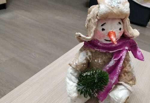 Ватная игрушка снеговик