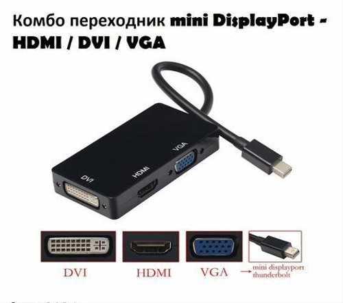 Thunderbolt в hdmi / DVI / VGA - mini DP (новые)