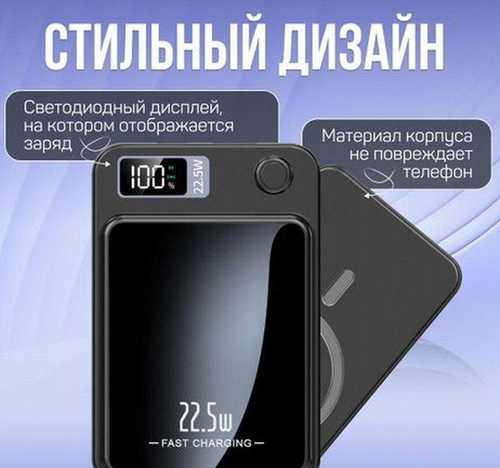 Повербанк MagSafe для iPhone 10000 mAh 20 Ватт