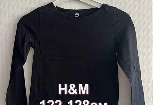 H&M лонгслив черный 122-128 см