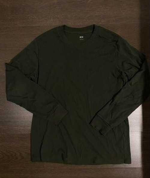 Лонгслив зеленый Uniqlo мужской