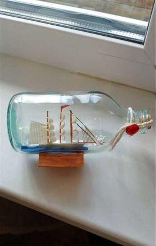 Корабль в бутылке 14х6х8