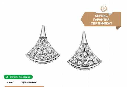 Серьги Bvlgari, белое золото, бриллианты