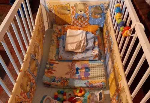 Детская кроватка полный комплект