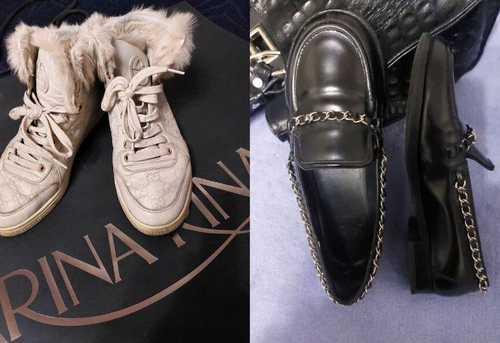 Chanel Gucci лоферы ботинки 38,5-39 оригинал