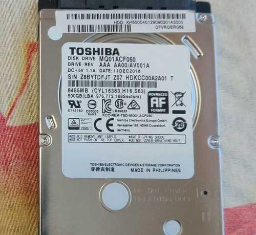 Жёсткий диск 2,5" Toshiba 500Gb SATA-III
