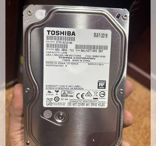 Toshiba жесткий диск 1 tb 3.5