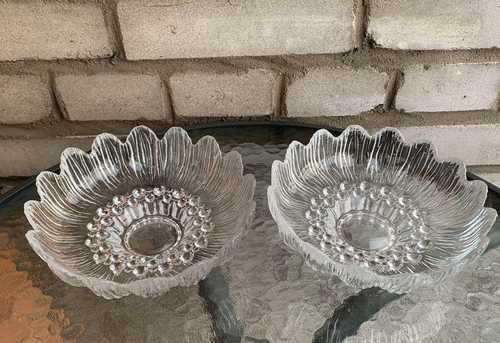 Парные хрустальные вазы салатники "Кратер" лзхс