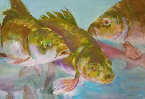 Картина маслом рыбы