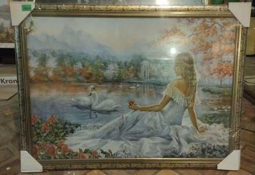 Картина "Девушка у пруда"