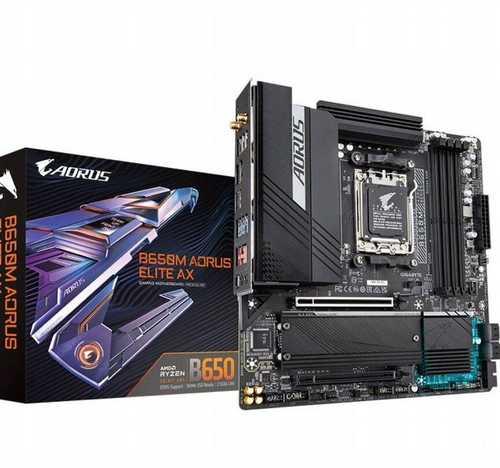 Материнская плата B650M aorus elite AX, Socket AM5, AMD B650, 4xDDR5-5200, hdmi DP, 2xPCI-Ex16, 4xsa