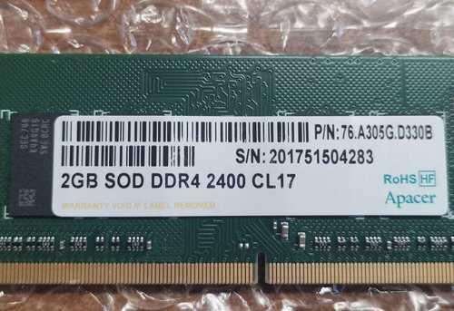Оперативная память для ноутбука DDR4 2Гб
