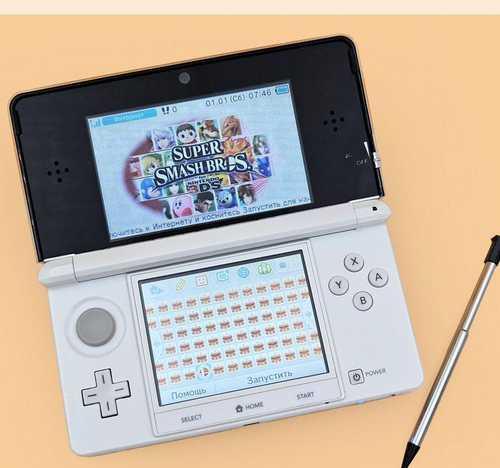 Nintendo 3DS белая, 200 игр, 128 Gb