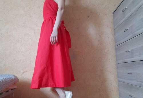 Сарафан лен платье летнее женское 46