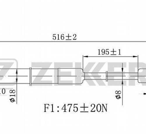 Амортизатор багажника Hyundai i30 12- Zekkert