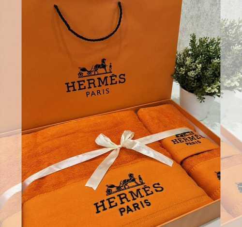 Махровое полотенце «Hermes» 3 шт оранж