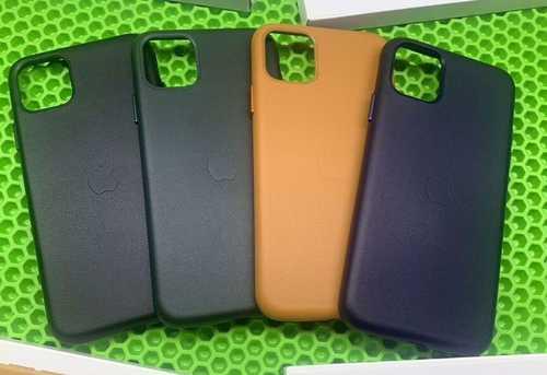 Чехол на iPhone 11 Pro Max кожаный Leather Case