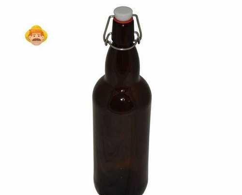 Бутылка 1 л бугель (коричневая)