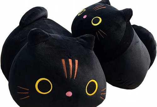 Черный кот батон 50см подушка игрушка обнимашка