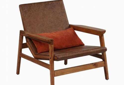 Кресло из кожи с подушкой