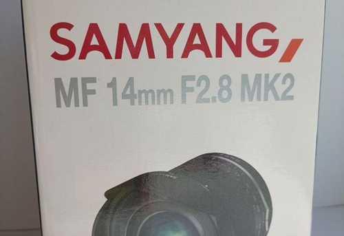 Samyang 14mm f/2.8 MK2 Sony E как новый