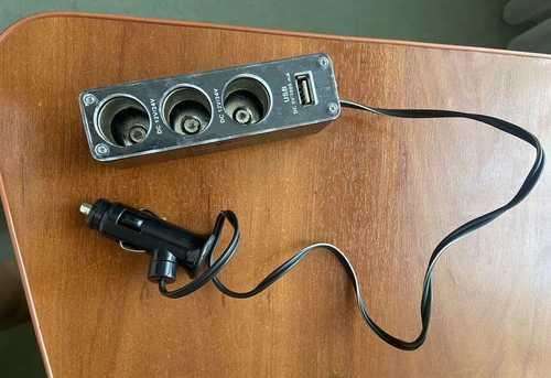 Тройник в прикуриватель с usb