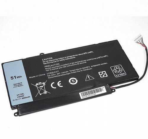 Аккумуляторная батарея для ноутбука Dell V5560-3S1P 11.1V 4600mAh черная OEM