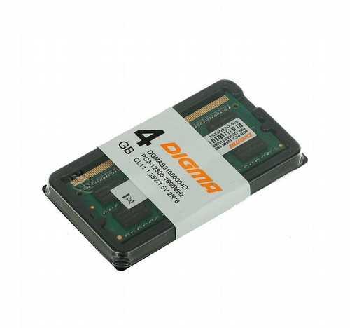 Модуль памяти DDR3 SO-dimm 4Gb 1600MHz Digma dgmas31600004D RTL