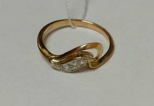 Золотое кольцо 16,5р бриллиант (16200)