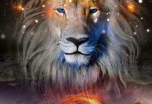 Алмазная мозаика 30x40 Человек и огромный дух льва