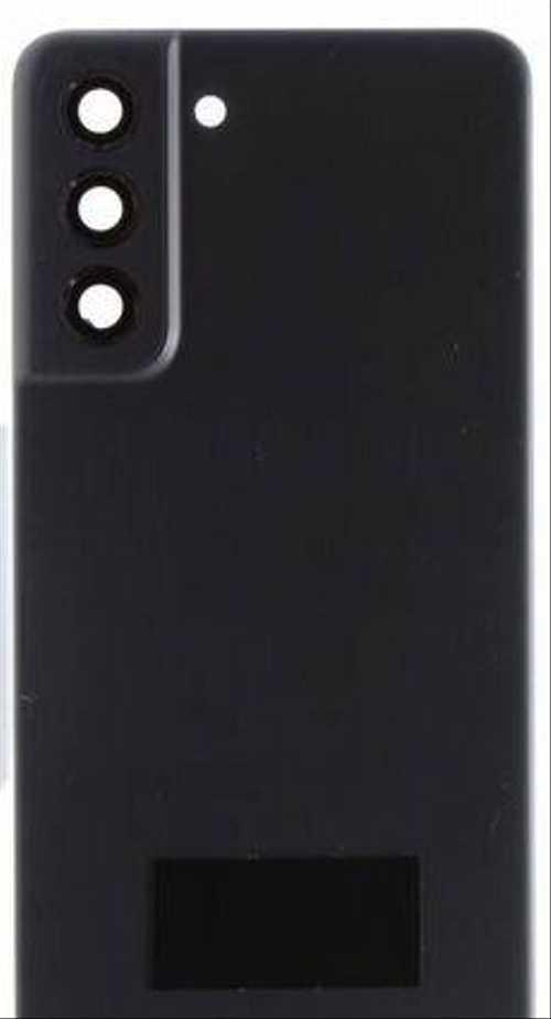 Задняя крышка для Samsung S21FE Черная со стеклом