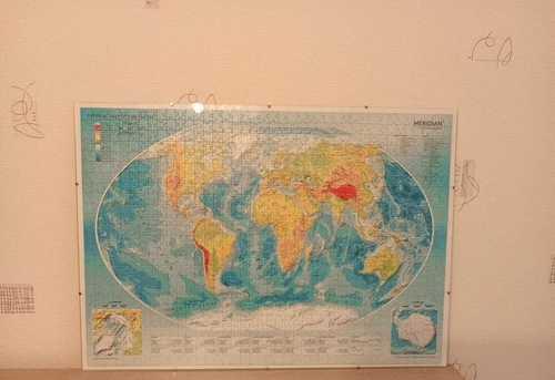 Картина/панно из пазлов "Карта мира"