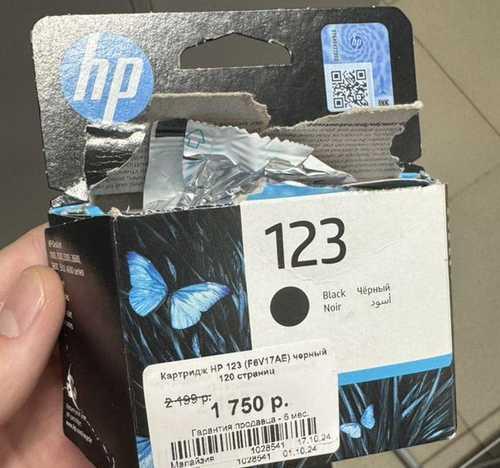 Картридж hp 123 черный