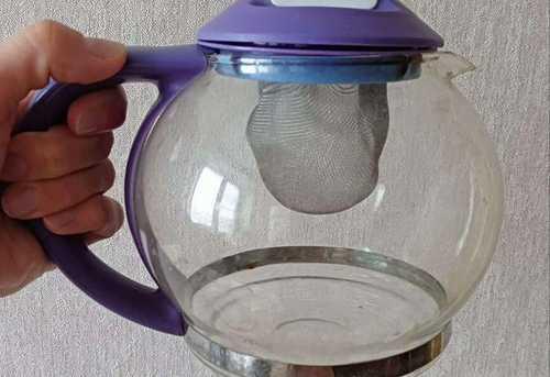 Заварочный чайник стекло объём примерно 1 литр