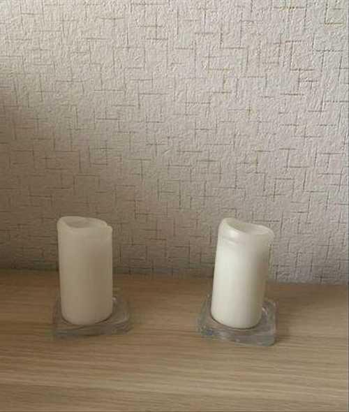 Свечи IKEA с подсвечниками