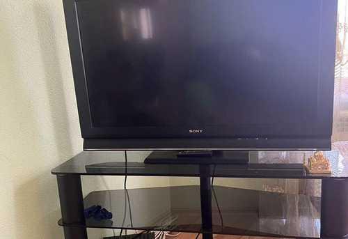 Телевизор Sony+ Стеклянная тумба+ приставка
