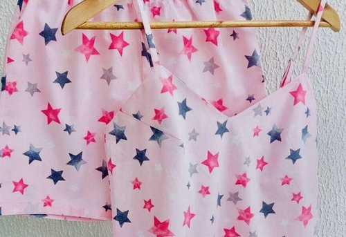 Женская пижамка "Звезды на розовом" ручной работы