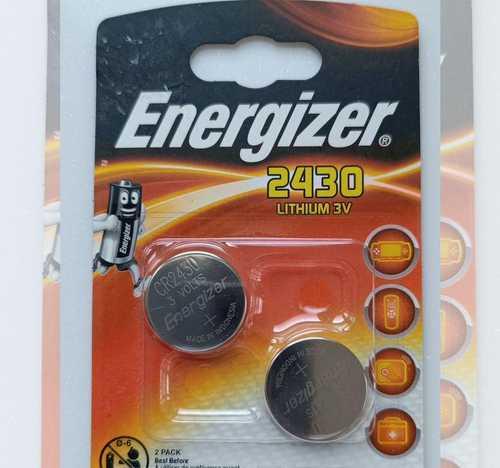 Батарейка Energizer литиевая, CR2430L,3В, к-т 2шт