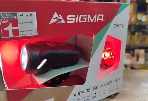 Комплект фонарей Sigma Aura 35 USB / Nugget 2 Set