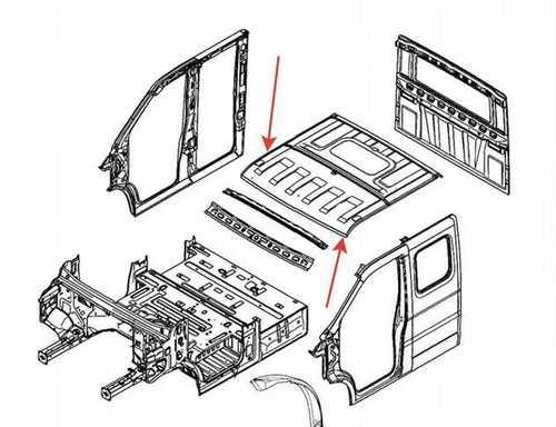Ремонтные детали крыши Газели