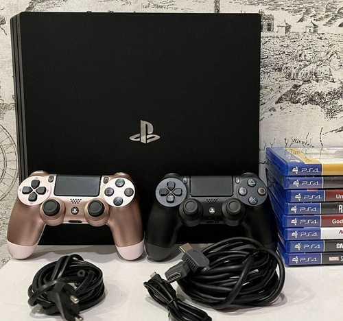 Sony PlayStation 4 PRO 1TB 2 геймпада   40 игр