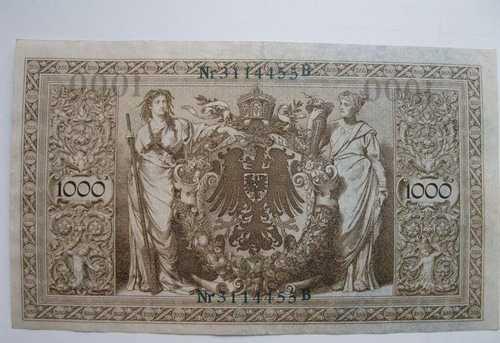 Германия 1000 марок 1910 пресс.оригинал