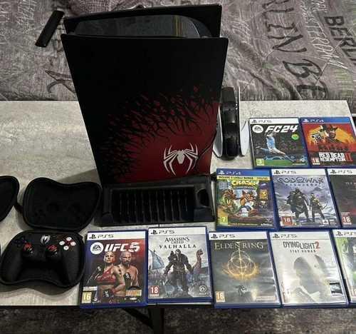 Sony playstation 5 spider man edition, комплект