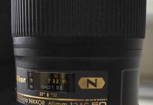 Объектив Nikon AF-S nikkor 60mm f/2.8G Micro ED