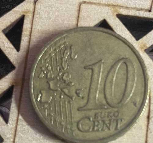 Монета 10 euro cent 2002г