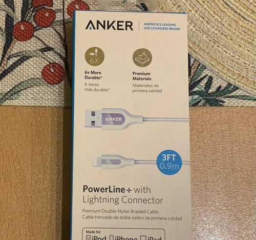 Кабель Anker PowerLine , с USB на Lightning, 90 см