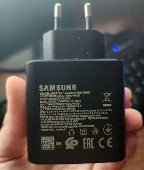 Зарядное устройство samsung 45w usb type-c EU plug