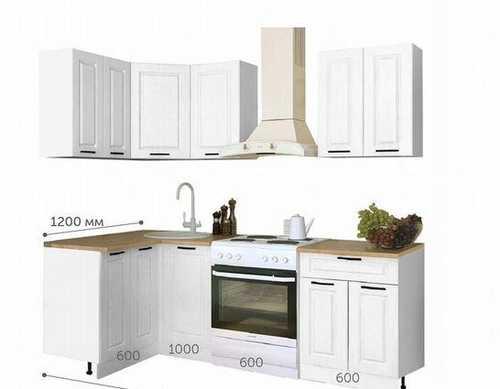 Кухня модульная Вегас Белый 2200мм (угловая)